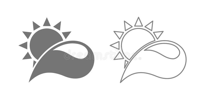 Sun with drop stock illustration. Illustration of symbol - 201177080