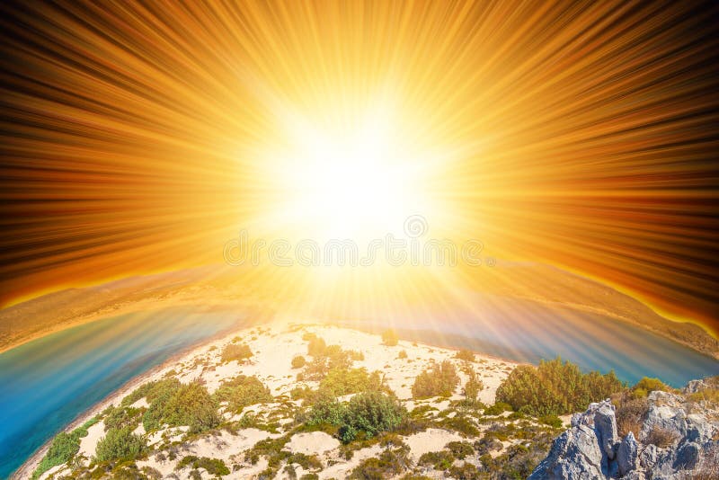 Sun and Earth stock image. Image of energy, fire, fireball - 77300047
