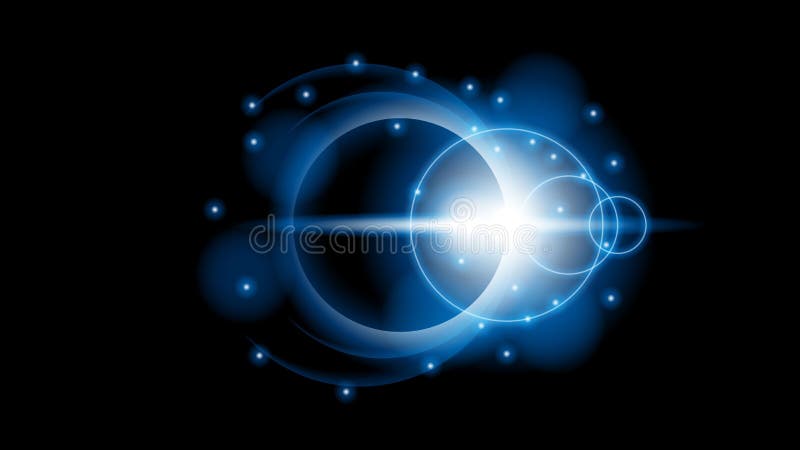 Sun Eclipse Blue Color Fire Dark Background Vector Moon Design Style ...