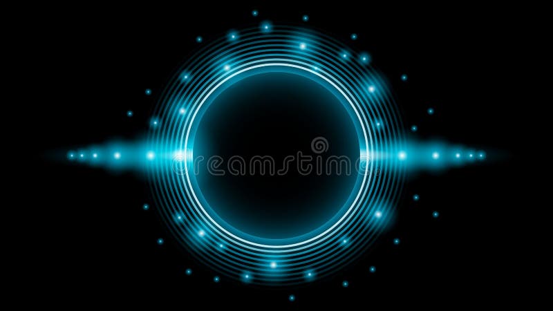 Sun Eclipse Blue Color Fire Dark Background Vector Moon Design Style ...