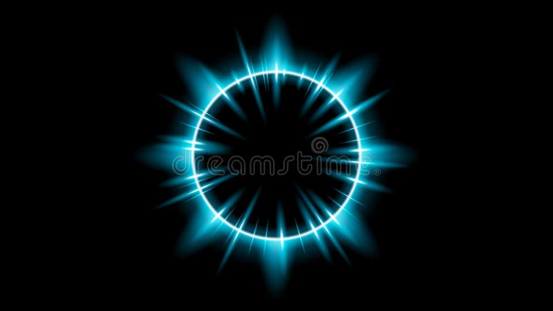 Sun Eclipse Blue Color Fire Dark Background Vector Moon Design Style ...