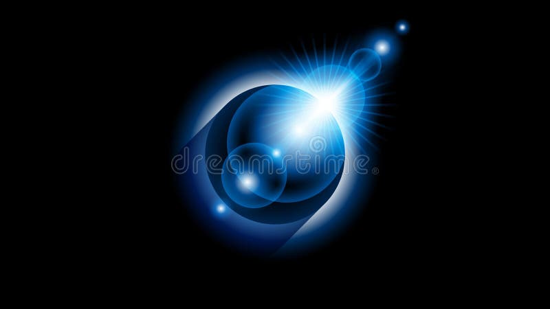Sun Eclipse Blue Color Fire Dark Background Vector Moon Design Style ...