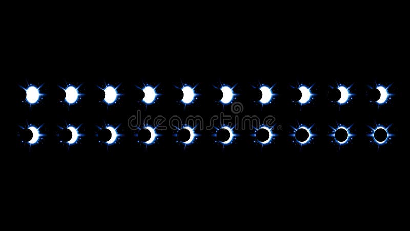 Sun Eclipse Color Fire Dark Background Vector Moon Design Style Space ...