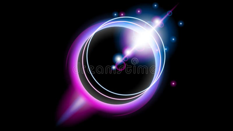 Sun Eclipse Color Fire Dark Background Vector Moon Design Style Space ...