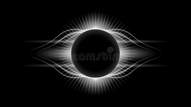 Sun Eclipse Color Fire Dark Background Vector Moon Design Style Space ...