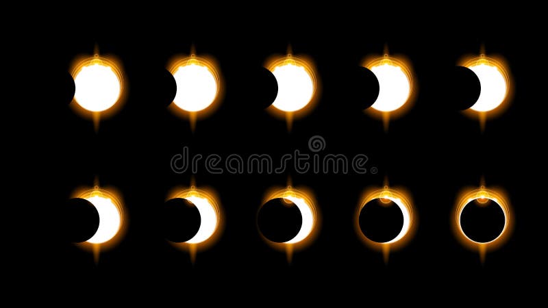 Sun Eclipse Purple Color Fire Dark Background Vector Moon Design Style ...