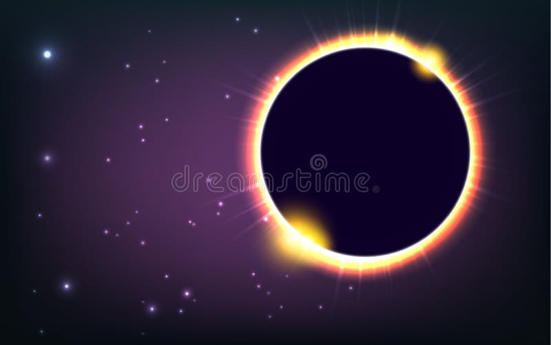 Sun Eclipse Cosmic Vector Illustration Stock Vector - Illustration of ...