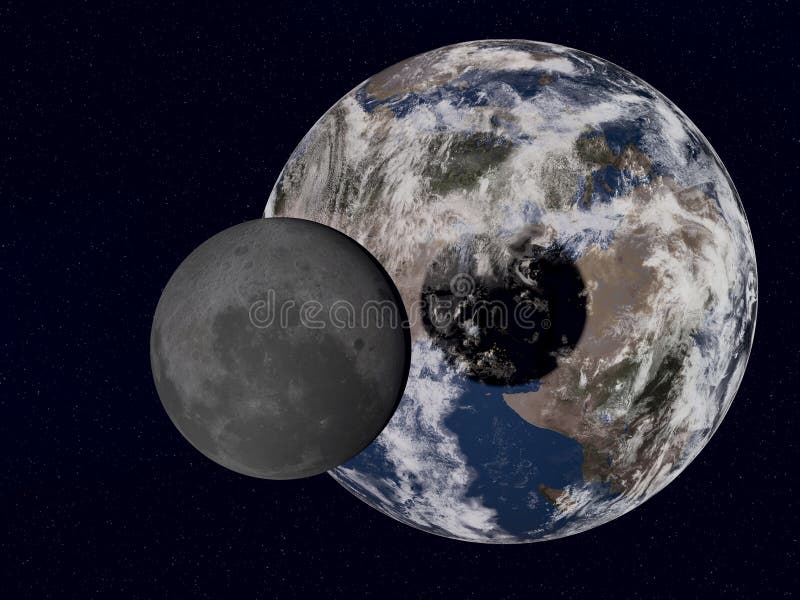 Sun eclipse 3D render stock illustration. Illustration of sunlight ...