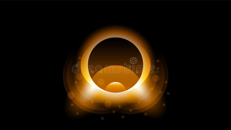Sun Eclipse Fire Dark Background Vector Moon Design Space Science Glow ...