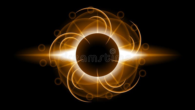 Sun Eclipse Fire Dark Background Vector Moon Design Space Science Glow ...