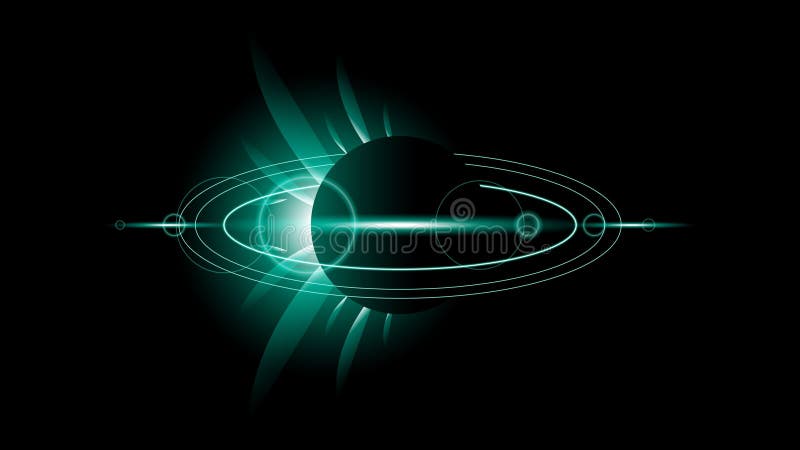 Sun Eclipse Fire Dark Background Vector Moon Design Space Science Glow ...