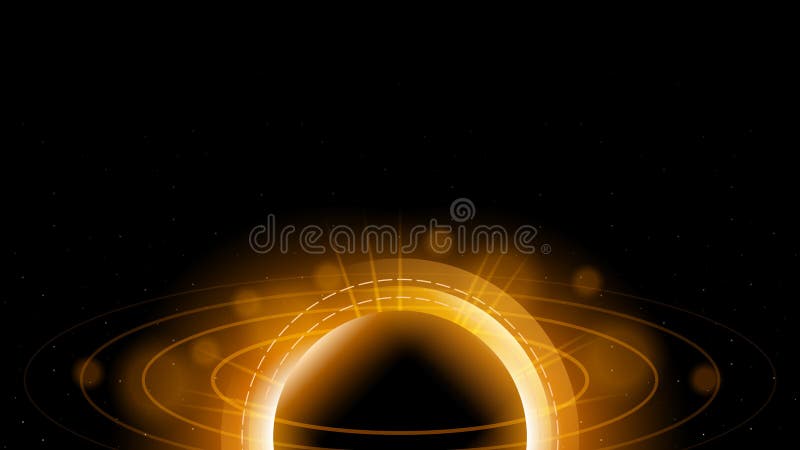 Sun Eclipse Fire Dark Background Vector Moon Design Space Science Glow ...