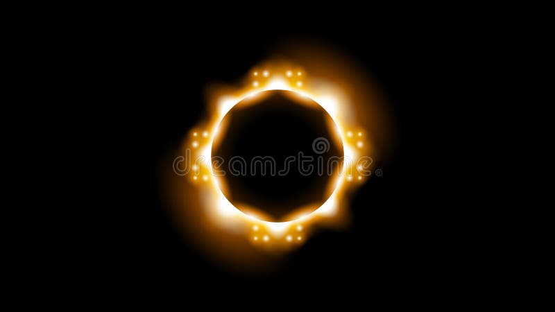 Sun Eclipse Fire Dark Background Vector Moon Design Space Science Glow ...