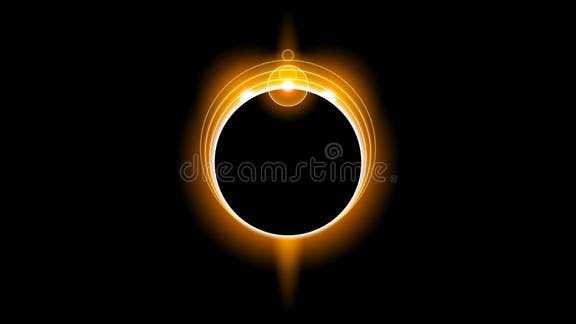 Sun Eclipse Orange Color Fire Dark Background Vector Moon Design Style ...