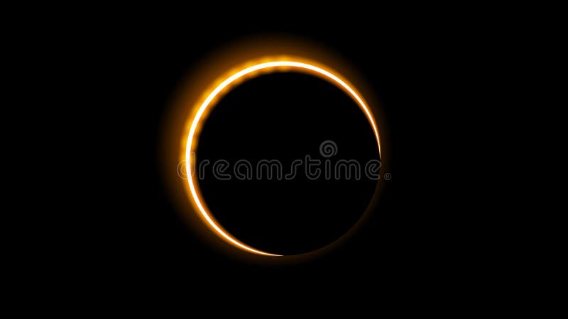 Sun Eclipse Orange Color Fire Dark Background Vector Moon Design Style ...