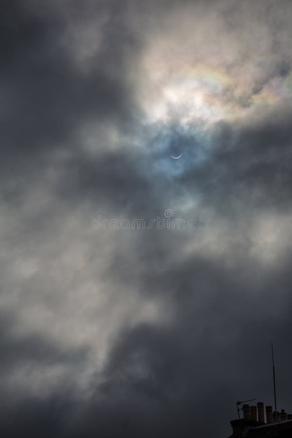 Sun Eclipse with Rainbow Reflection Stock Photo - Image of fascinating ...