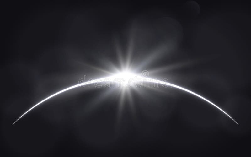 Sun Eclipse. Solar Ring on Dark Backdrop. Planet with Sun Rays ...