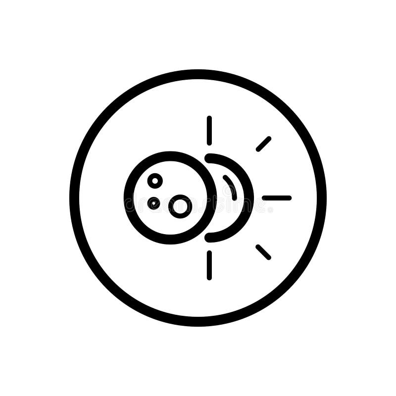 Sun Eclipse. Weather Icon in a Circle. Isolated Vector Illustration ...