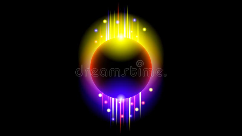 Sun Eclipse Purple Color Fire Dark Background Vector Moon Design Style ...