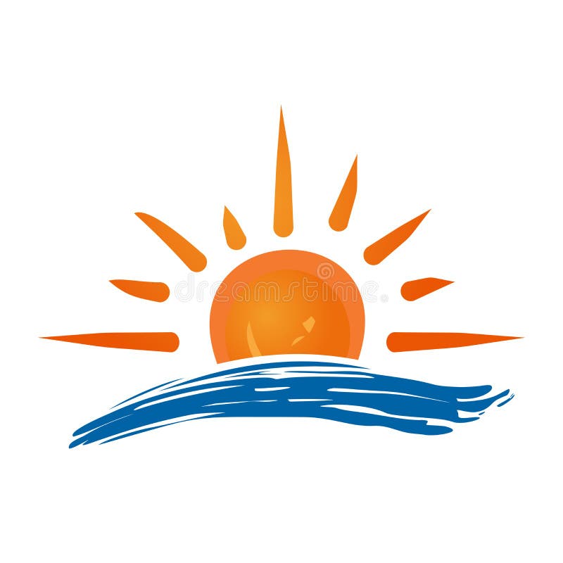 Sun Ed Icona Di Logo Del Mare Illustrazione Vettoriale - Illustrazione ...