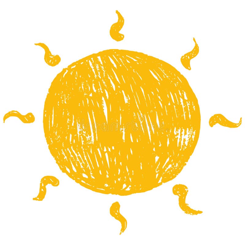 Sun Element Isolated on White Background. Cute Nature Summer Element ...