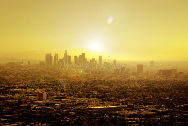 Nascer Do Sol De Los Angeles Imagem de Stock - Imagem de amarelo ...