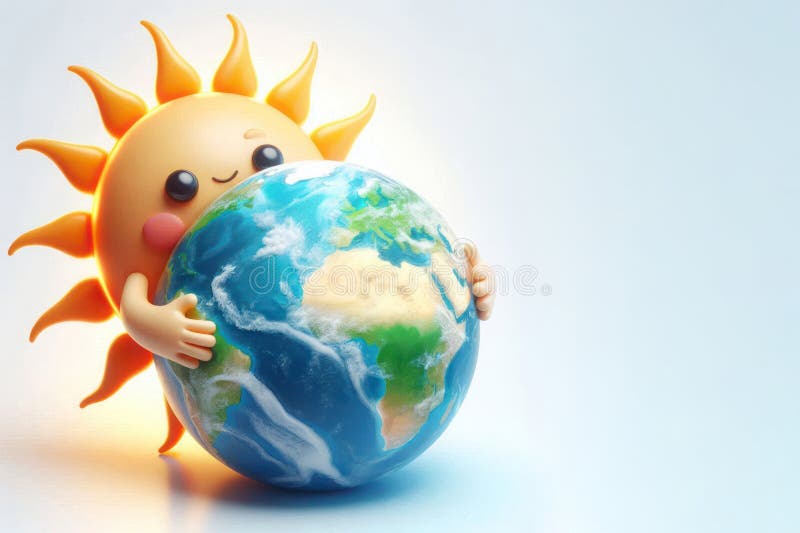 The Sun Embraces the Earth with a Smile. Space for Text. Stock Photo ...
