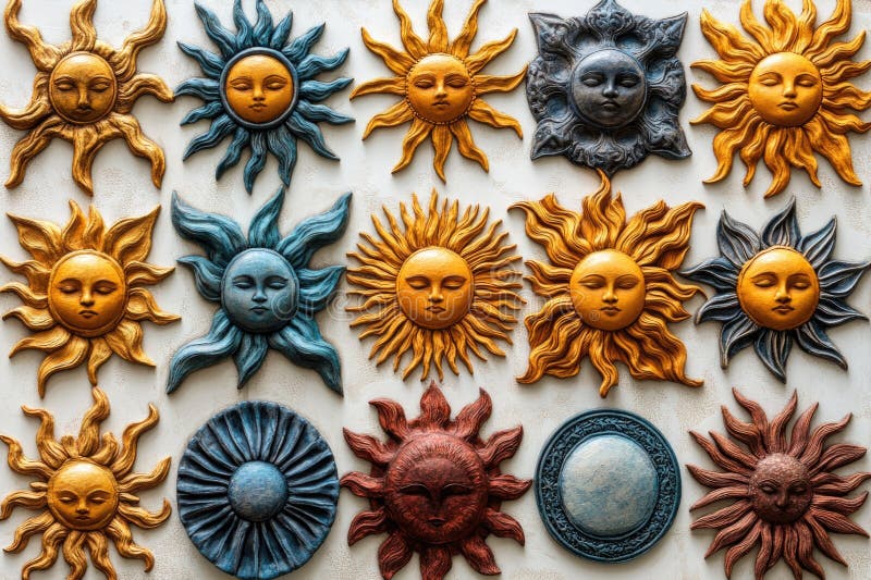 Sun Embroidery Texture Design Set: Patterns, Motifs, and Texture Stock ...