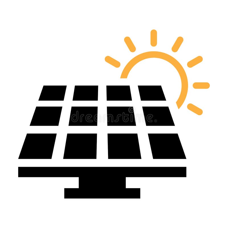 Sun Energy Icon. Solar Panel and Sun, Vector Illustration Stock Vector ...