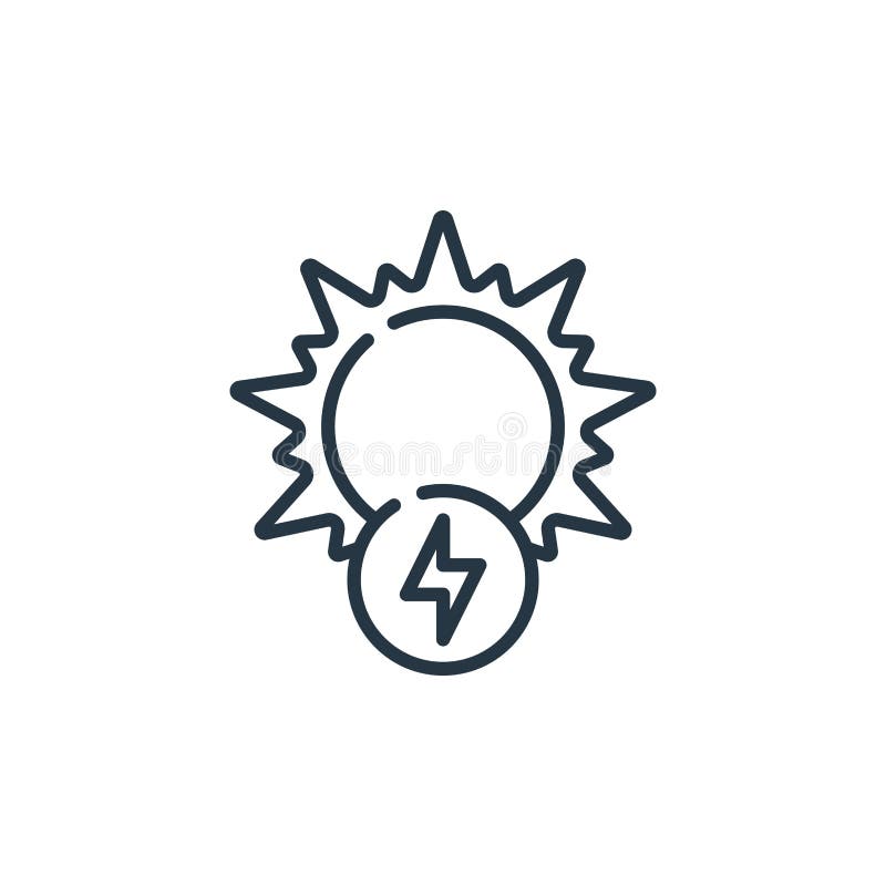 Sun Energy Icon Vector from Sustainable Energy Concept. Thin Line ...
