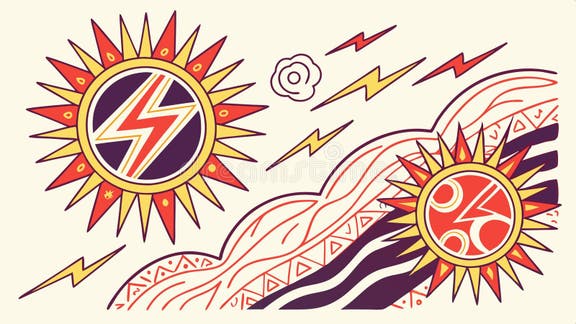 Sun Exploding with Energy Waves, Vibrant Vector Art Cosmic Illustration ...