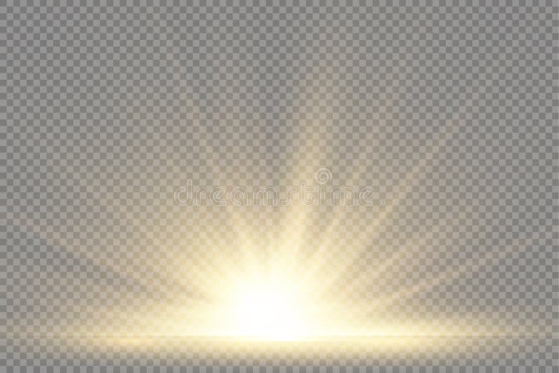 Sun Explosion, Yellow Glow Lights Sun Rays. Stock Vector - Illustration ...