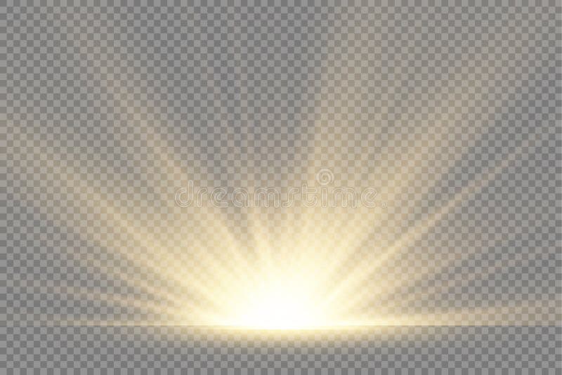 Sun Explosion, Yellow Glow Lights Sun Rays. Stock Vector - Illustration ...