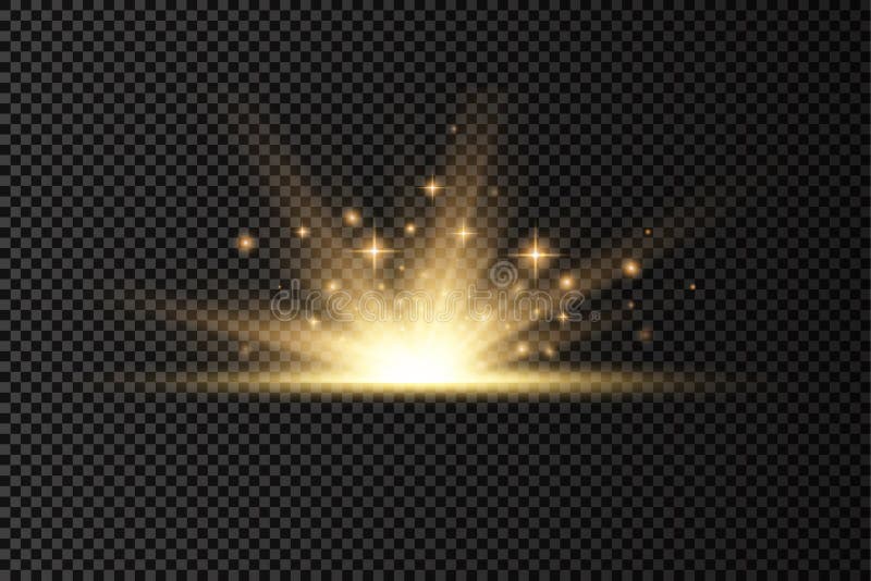 Sun Explosion, Yellow Glow Lights Sun Rays. Stock Vector - Illustration ...