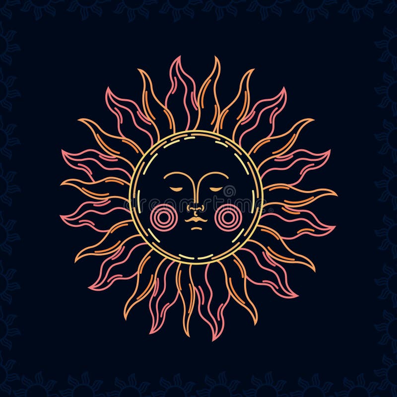 Sun face esoteric style stock vector. Illustration of occult - 267440662
