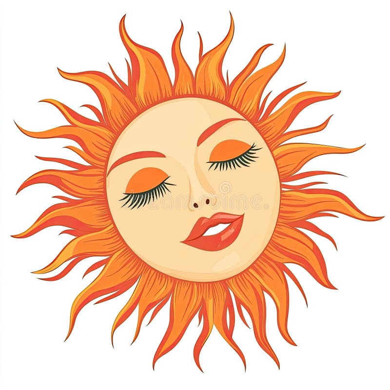 Sun Face Illustration stock illustration. Illustration of bright ...