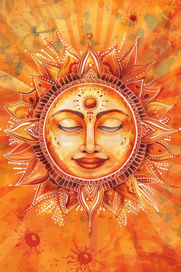 Sun Face Portrait stock photo. Image of yellow, comfort - 378147646