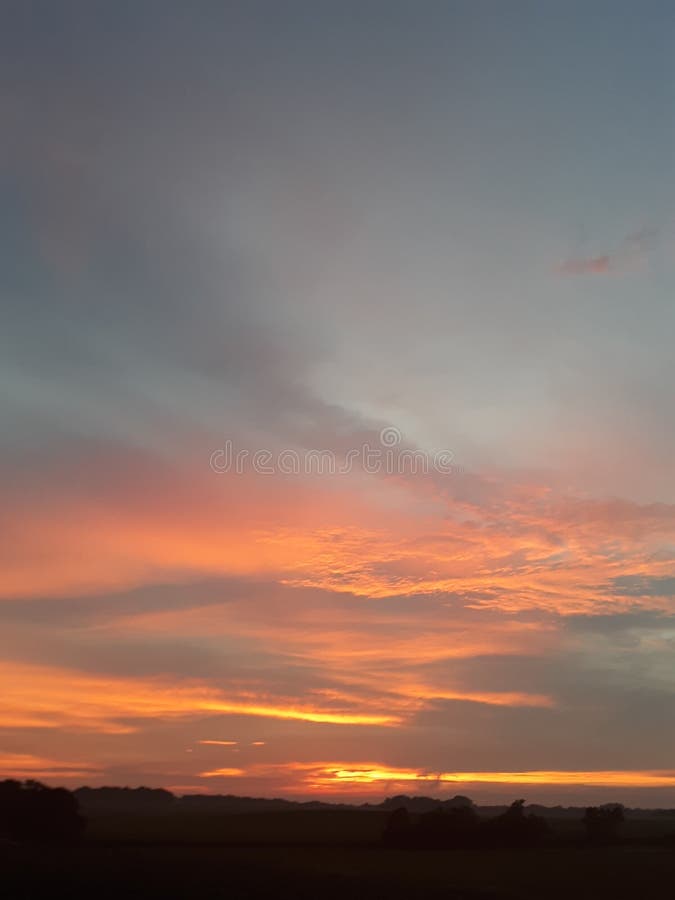 Sun fading under horizon stock photo. Image of nature - 192584296