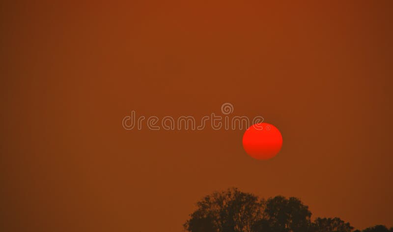 The Sun is Falling in the Evening Stock Photo - Image of orange, summer ...