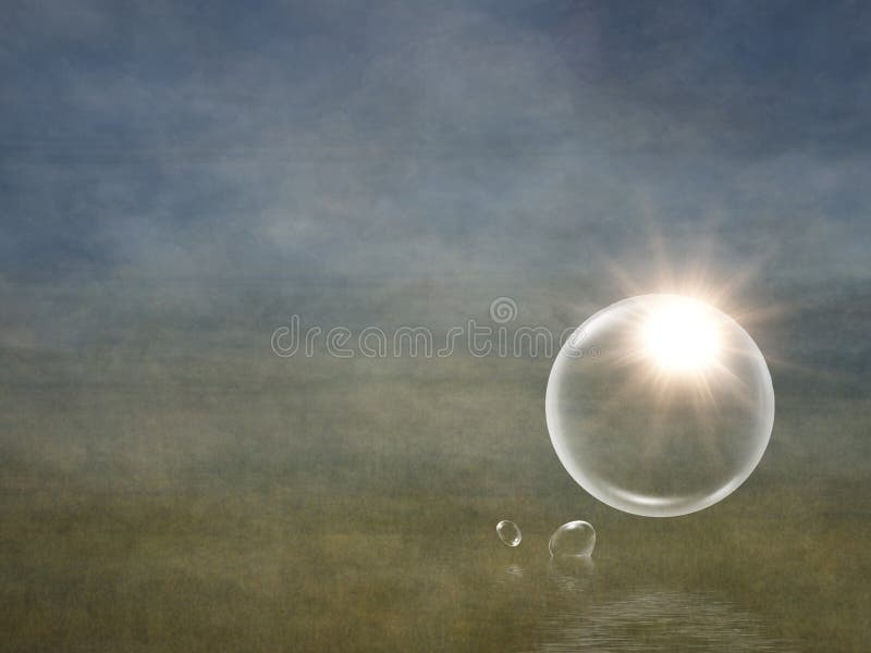 Sun flare in bubble stock illustration. Illustration of hover - 23366471