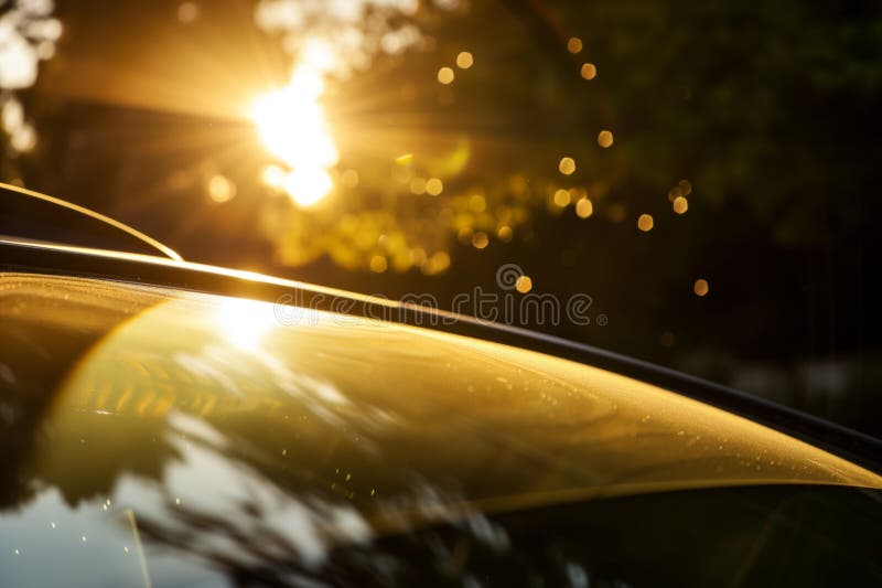 Sun Flare on Curved Glass Surface Stock Photo - Image of light, texture ...