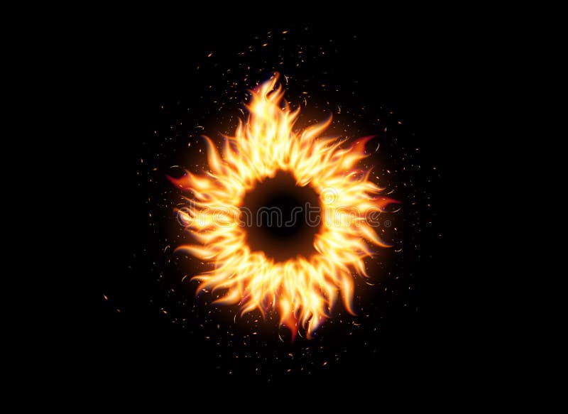Sun Flare Ring with Dynamic Fiery Rays, Glowing in Cosmic Burst. Ideal ...