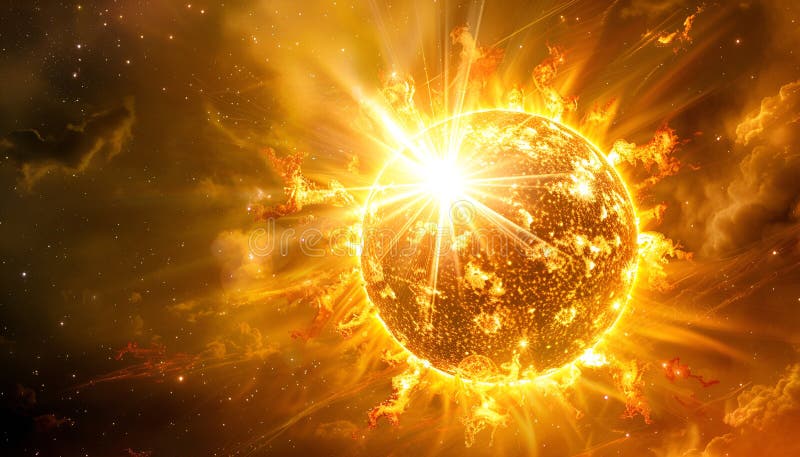 Sun Flash, Solar Energy Burn Stock Illustration - Illustration of ...