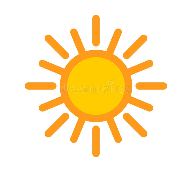 Sun flat design art icon stock vector. Illustration of outline - 234780763