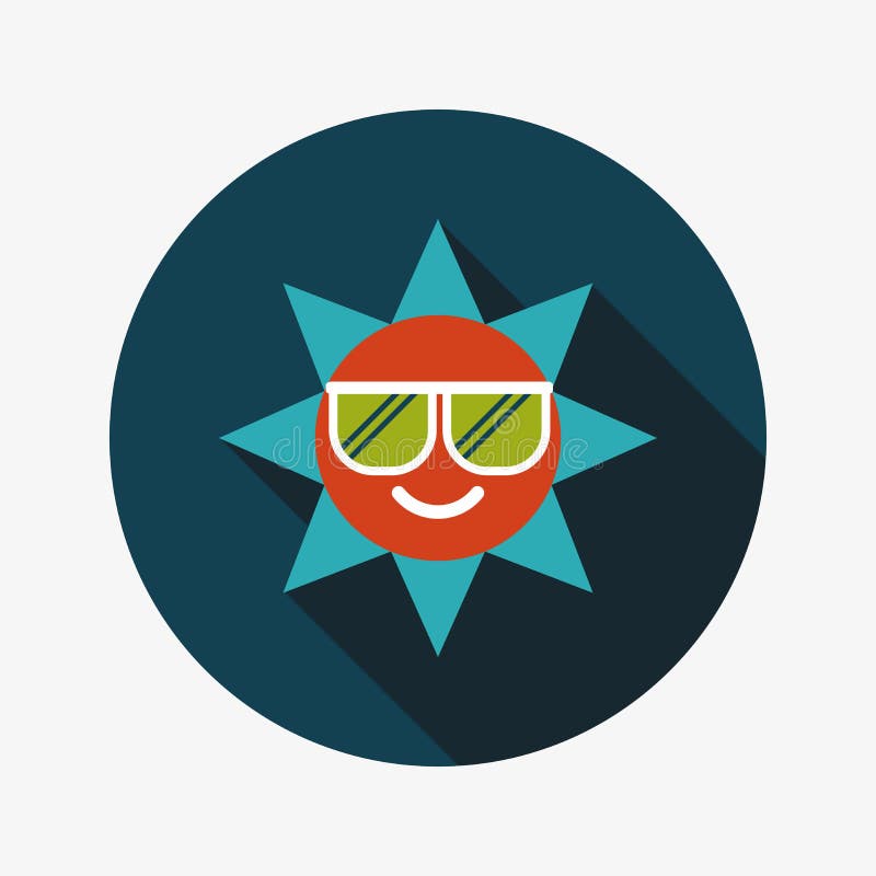 Sun Flat Icon with Long Shadow Stock Vector - Illustration of icon ...