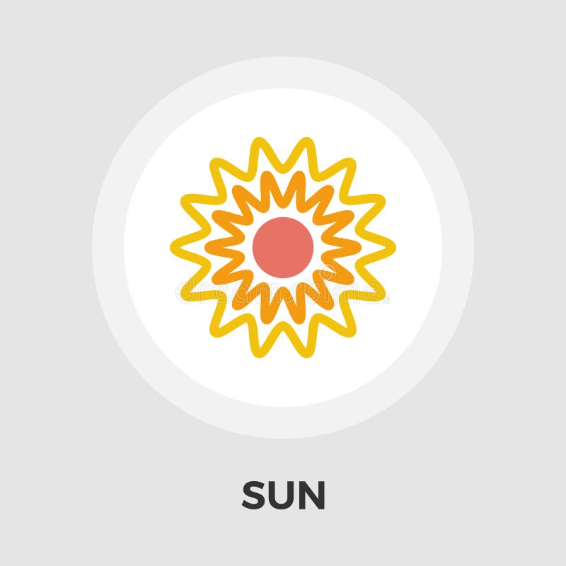 Sun Flat Icon stock vector. Illustration of vector, sunshine - 107466346