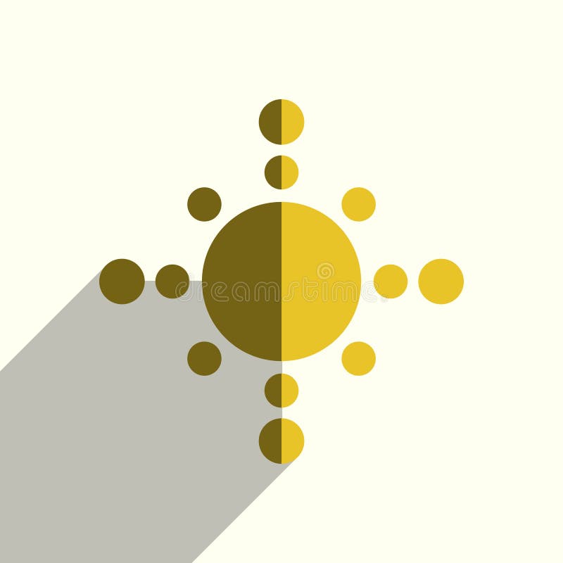 Sun Flat Icons with of Shadow. Vector Illustration Stock Vector ...