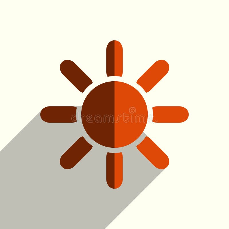 Sun Flat Icons with of Shadow. Vector Illustration Stock Vector - Illustration of heat, dazzling ...