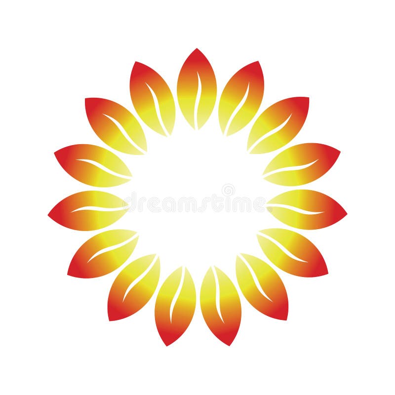 Sun Flower Natural Logo Design Stock Vector - Illustration of sunset ...