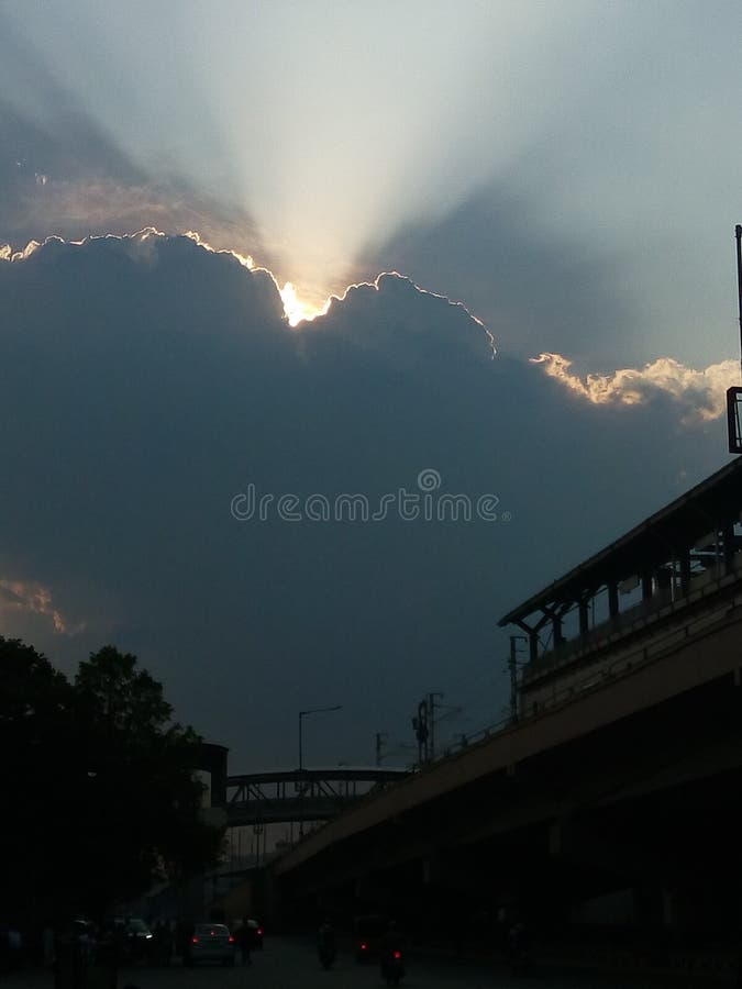 Sun Fork Lighting through the Cloud Stock Image - Image of fork, cloud ...